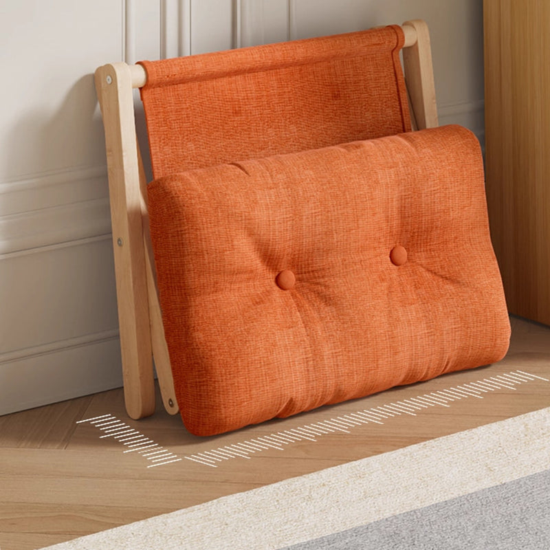 Modern Minimalist Rectangular Solid Wood Cotton-Linen Sponge Footstool ...