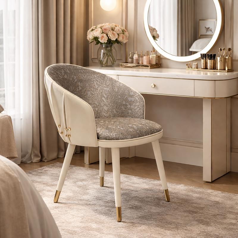 Modern Minimalist Curved Solid Wood Fabric Microfiber Leather Sponge V ...