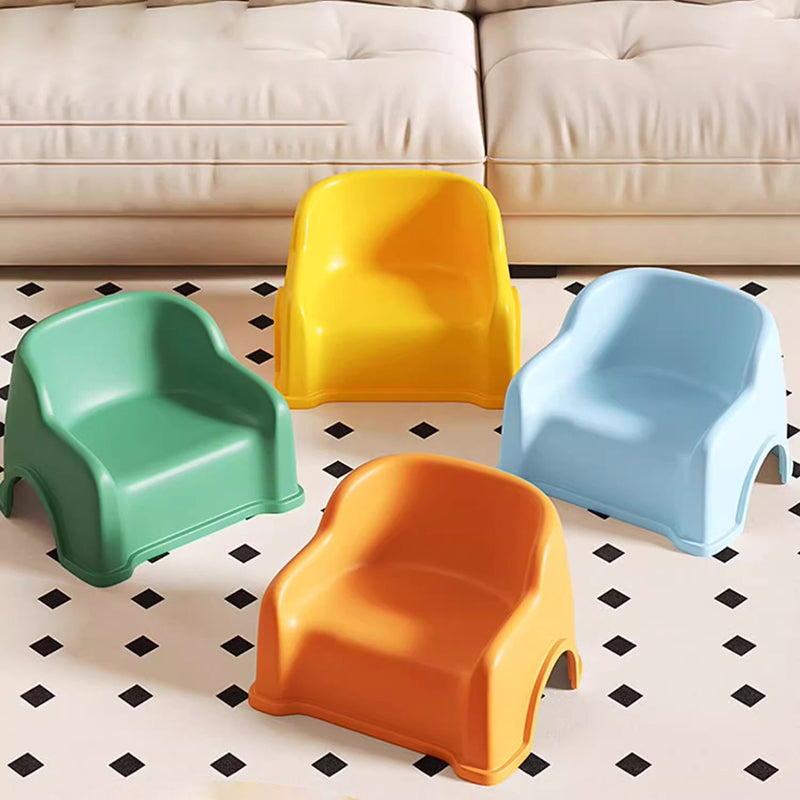 Modern Minimalist PP Slide-Shaped Kids Low Stool With Backrest And Arm ...