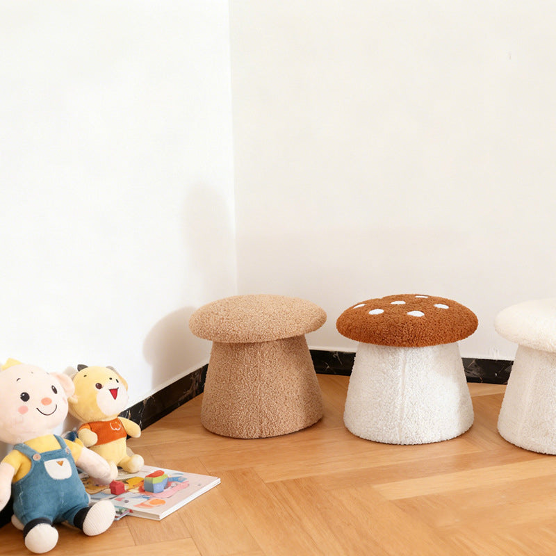 Contemporary Creative Kids Teddy Fleece MDF Sponge Mushroom Shape Roun ...