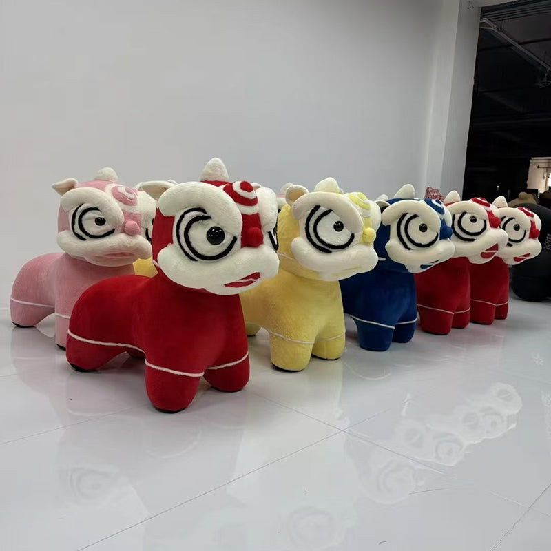Traditional Chinese Velvet Iron Sponge Lion Dance Shape Stool For Livi ...