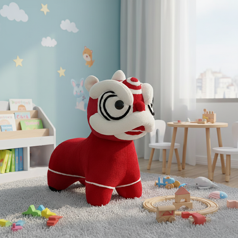 Traditional Chinese Velvet Iron Sponge Lion Dance Shape Stool For Livi ...