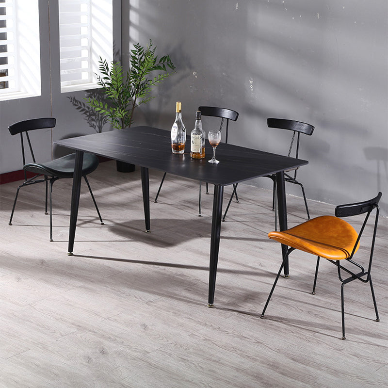 Contemporary Industrial Iron Wood Leather Ants Dining Chair Backrest A ...