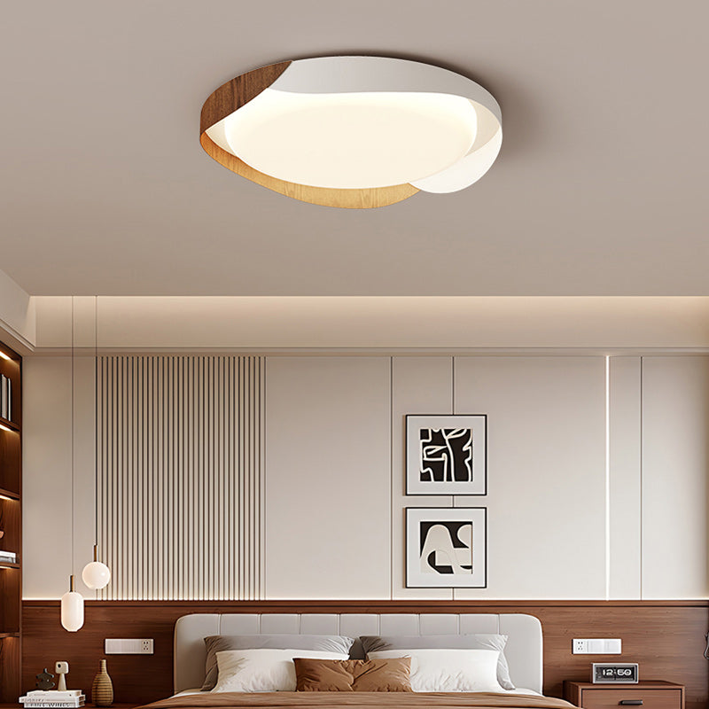 Modern Minimalist Iron & Acrylic Round Square Rectangular Wavy LED Flu ...