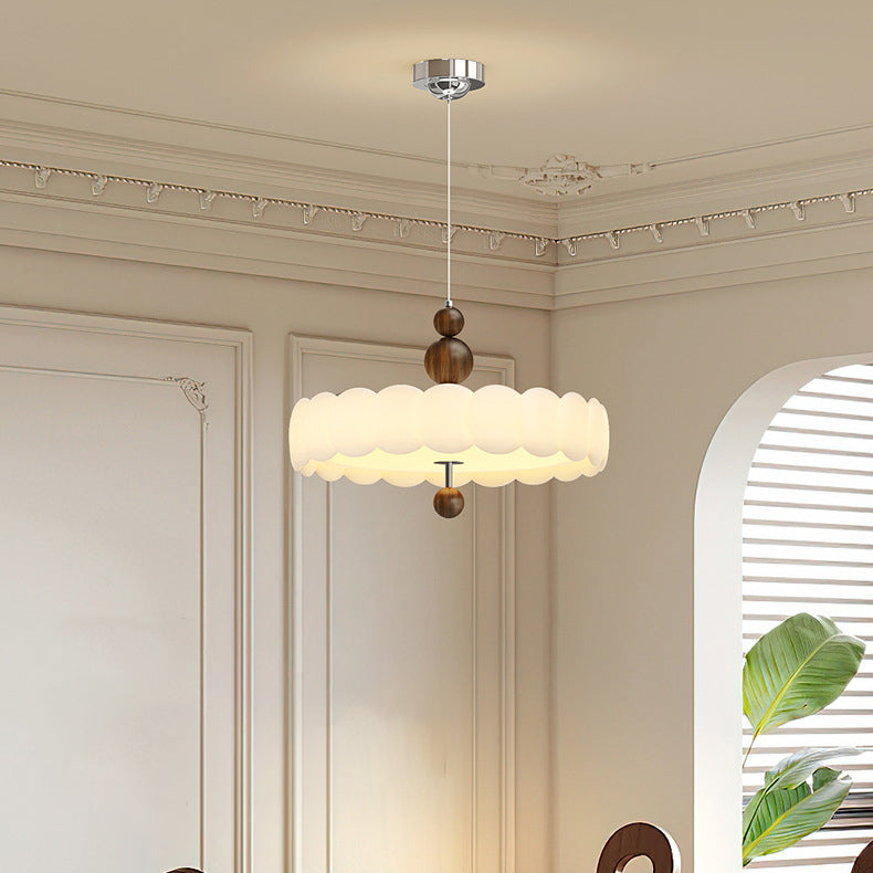 Traditional French PE Iron Cream Motion Globe LED Chandelier For Bedro ...