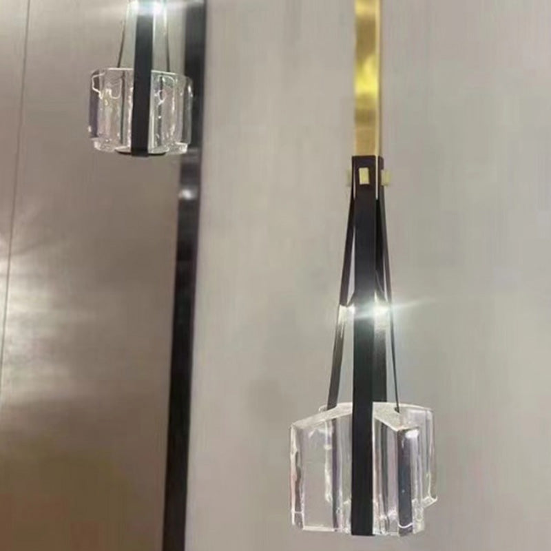Modern Minimalist Trapezoid Iron Acrylic LED Pendant Light For Living ...
