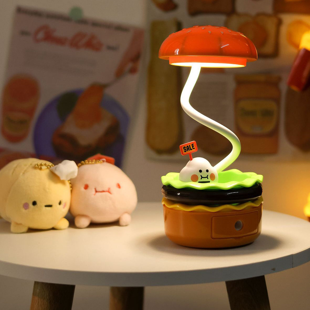 Contemporary Creative Hamburger Plastic LED Table Lamp For Bedroom ...