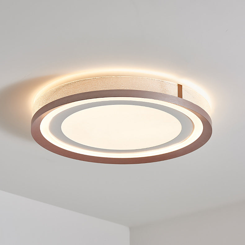 Modern Minimalist Round Concentric Circle Iron Aluminum Acrylic LED Fl ...
