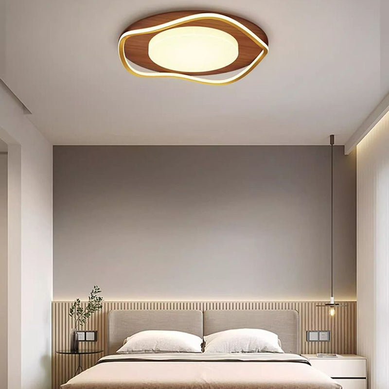 Contemporary Nordic Iron Aluminum Acrylic Irregular Round LED Flush Mo ...