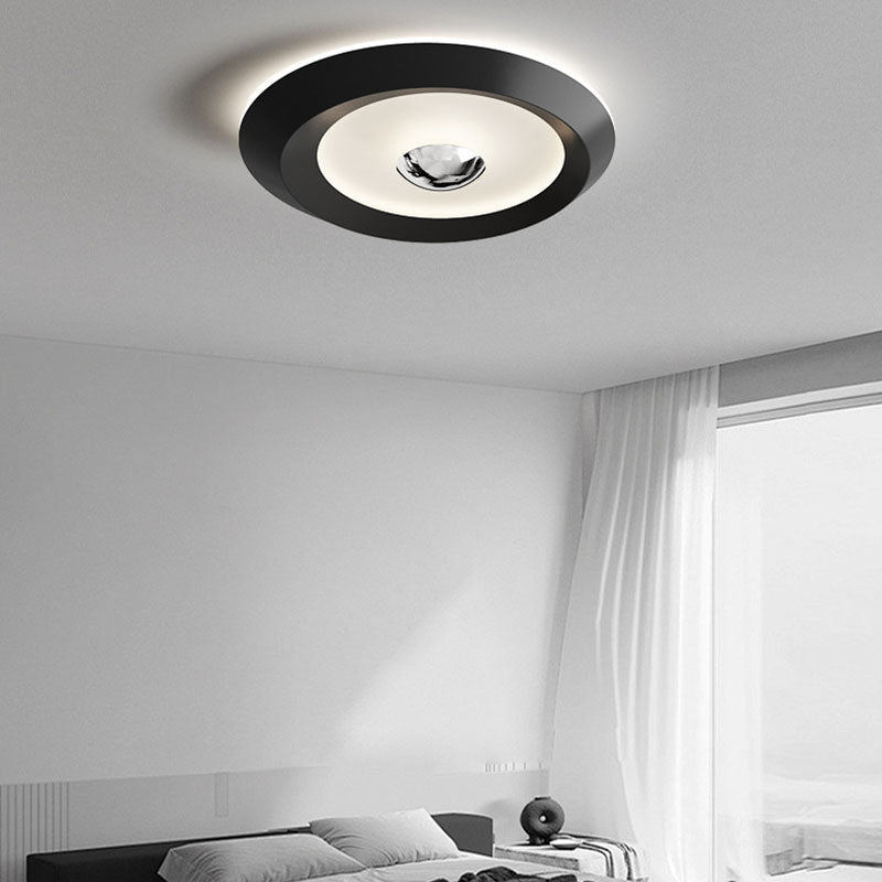Modern Minimalist Round Oval Recessed Iron Acrylic LED Flush Mount Cei ...