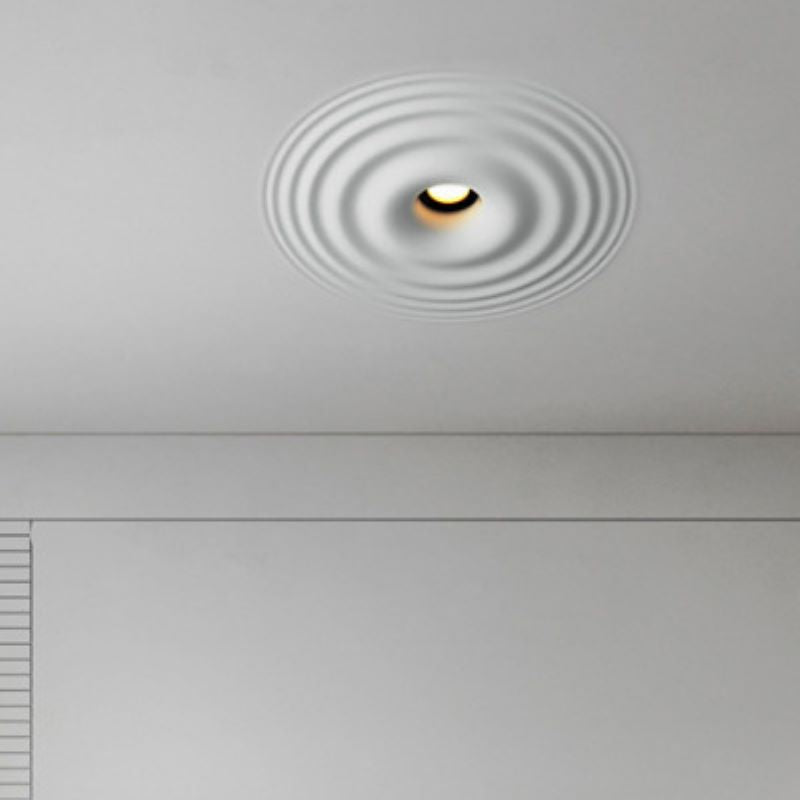 Contemporary Creative Ripple Round Plaster 1-Light Flush Mount Ceiling ...