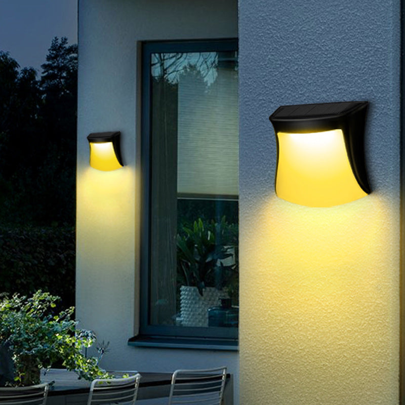 Contemporary Industrial Curved ABS Solar Waterproof LED Outdoor Wall S ...