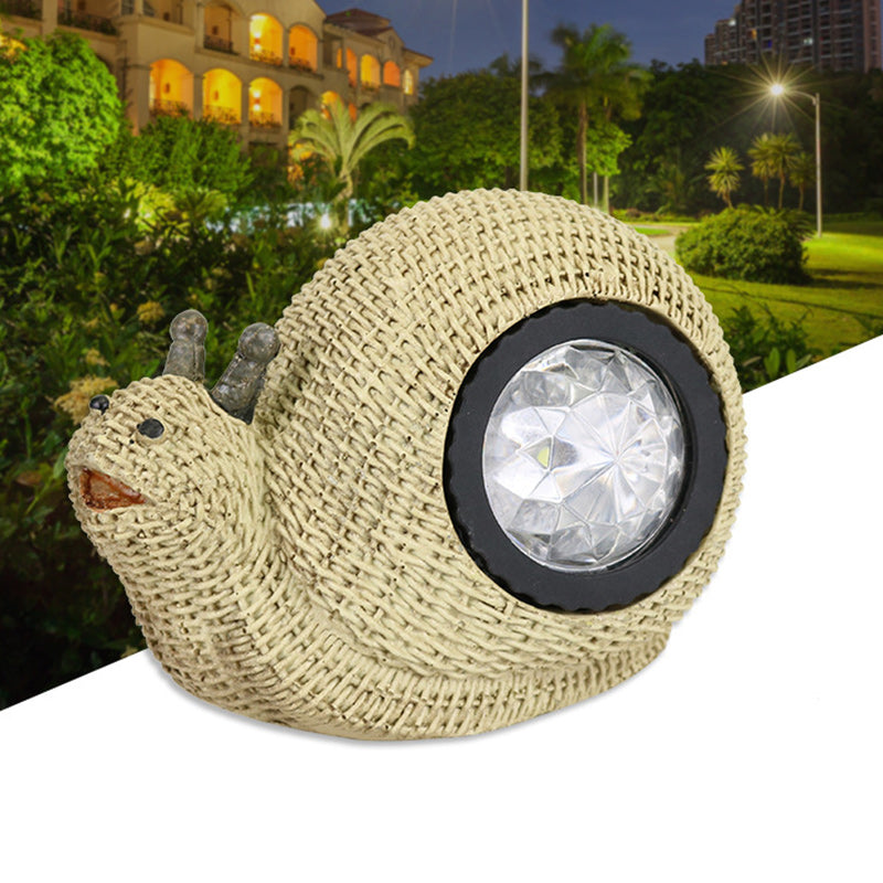 Contemporary Creative Resin Snail Waterproof LED Solar Lawn Landscape ...