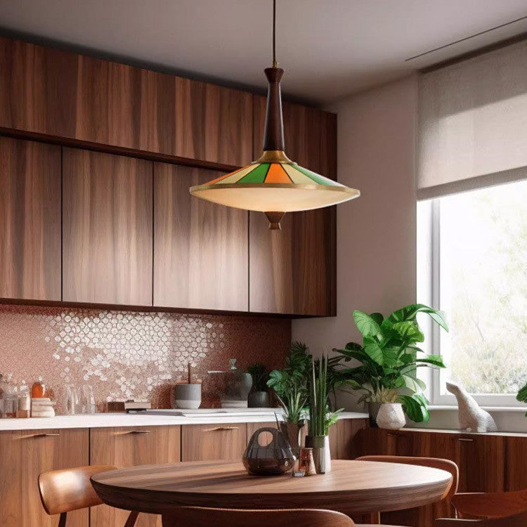 Contemporary Creative Copper Acrylic Flying Saucer Shade LED Pendant L ...