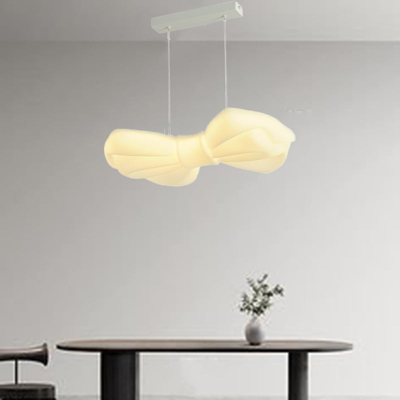 Contemporary Creative Cream Cute Bow PE Iron LED Chandelier For Bedroo ...