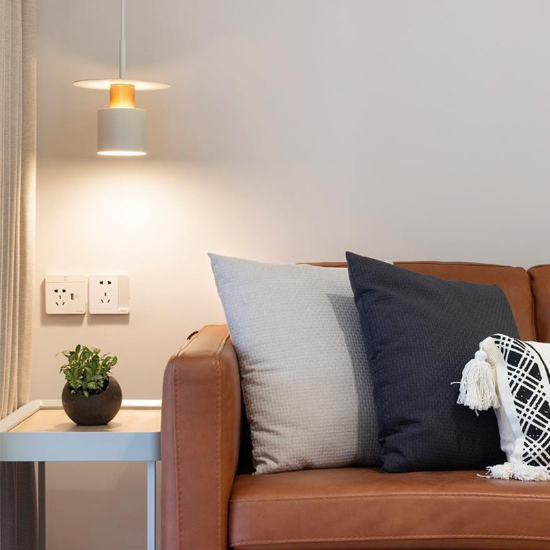 Modern Simplicity Flying Saucer Cylinder Iron 1-Light Pendant Light Fo ...