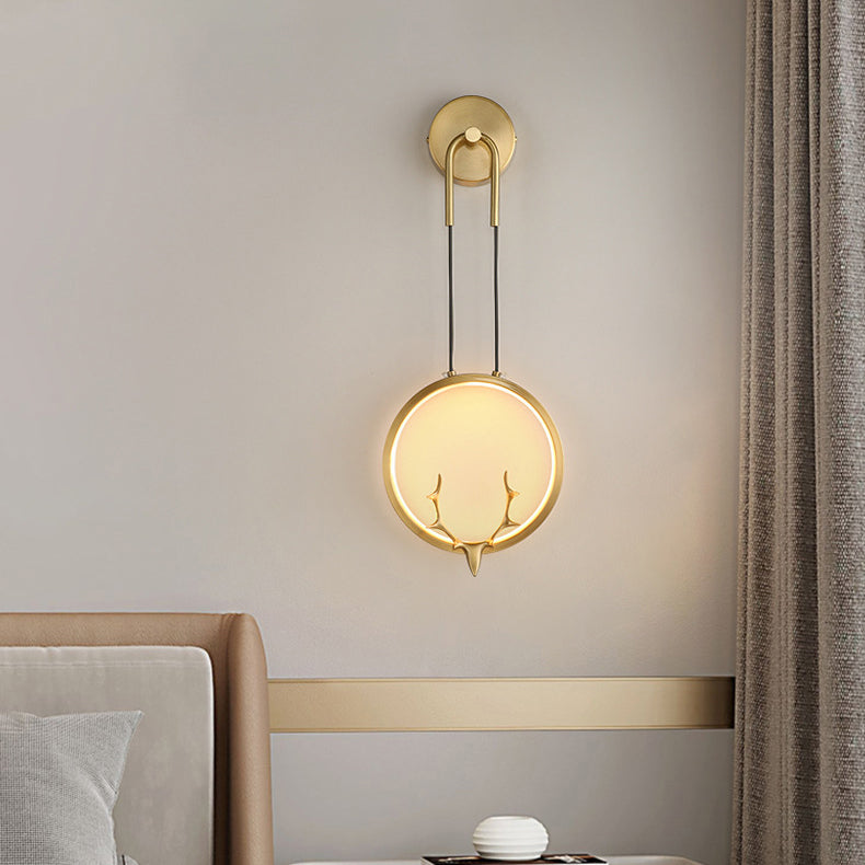 Modern Art Deco Ring Wall Sconce Lamp with Brass & Silicone Frame LED ...