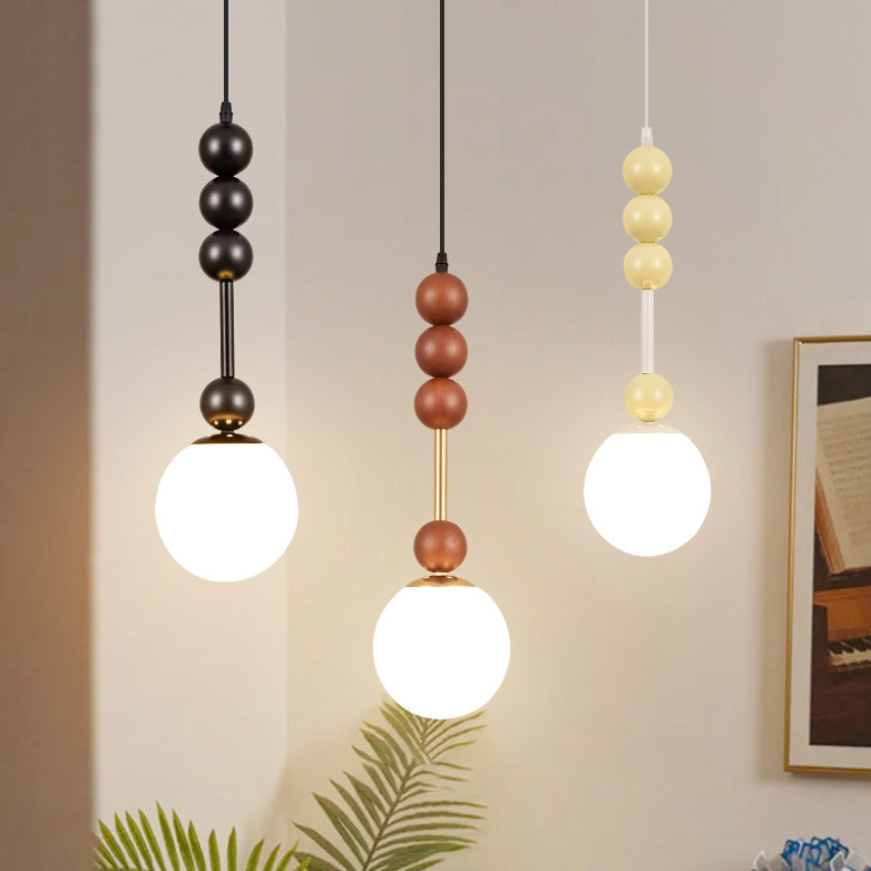 Traditional French Modo Globe Iron Glass 1-Light Pendant Light For Bed ...