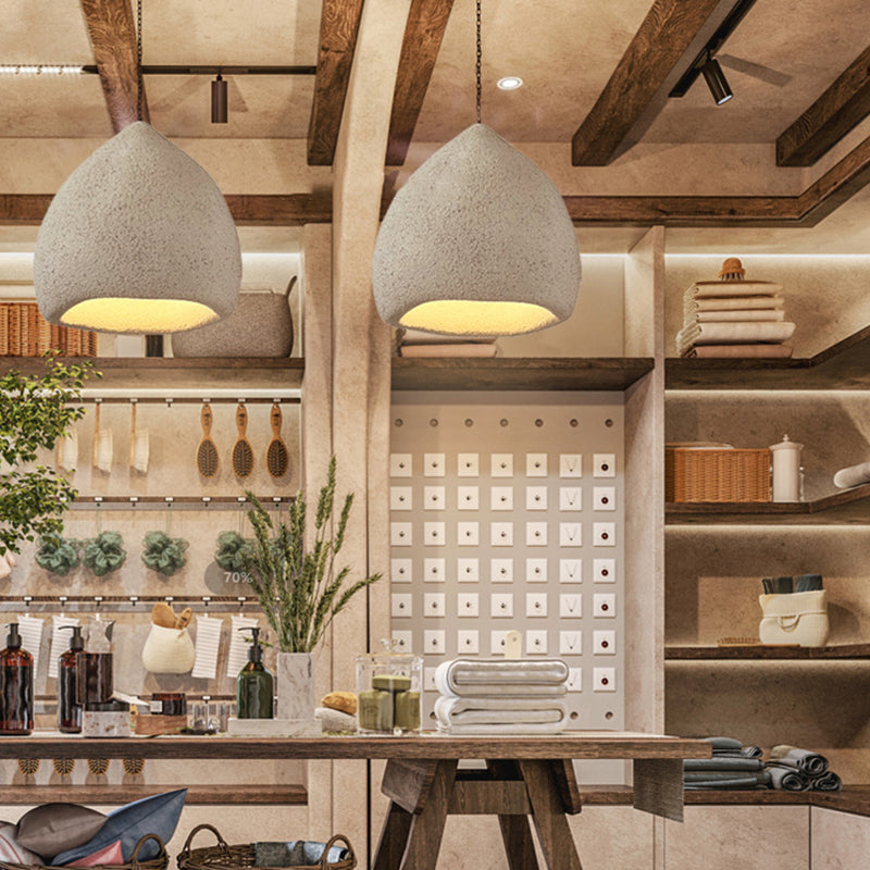 Traditional Japanese Dome High Density Polystyrene 1-Light Pendant Lig ...