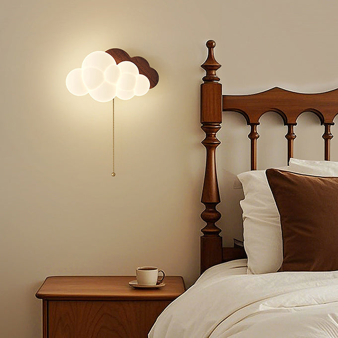 Traditional Vintage Cloud Iron PE Zipper LED Wall Sconce Lamp For Bedr ...