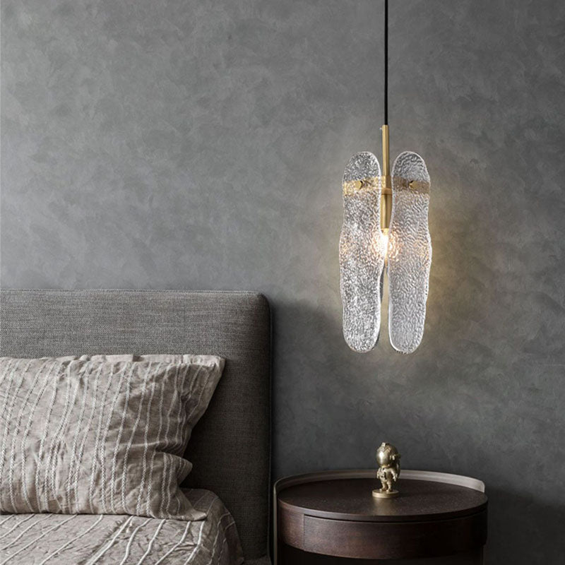 Modern Luxury Copper Glass Linear 1/2 Light Pendant Light For Living R ...