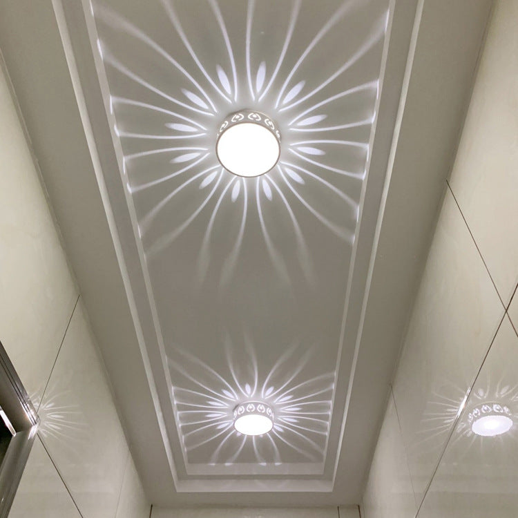 Contemporary Nordic Iron Acrylic Round Shadow LED Flush Mount Ceiling ...