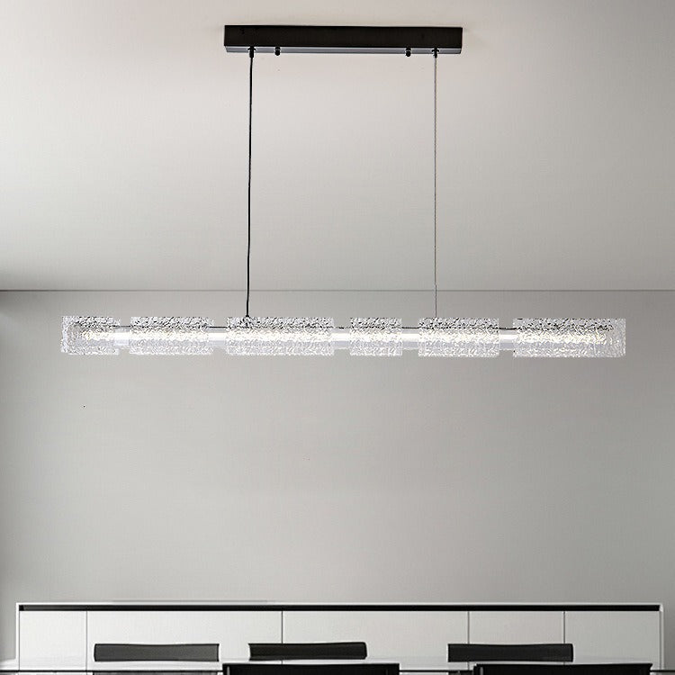 Modern Minimalist Copper Resin Aluminum Rectangular Texture Strip LED ...