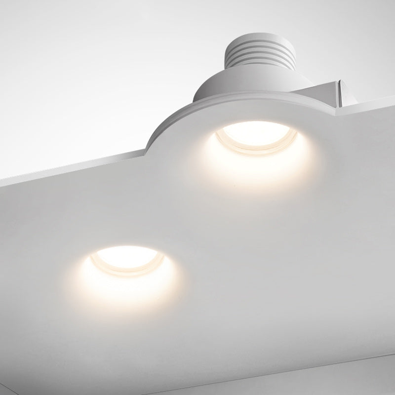 Modern Minimalist Round Square Plaster Embedded Spotlight 1-Light Flus ...