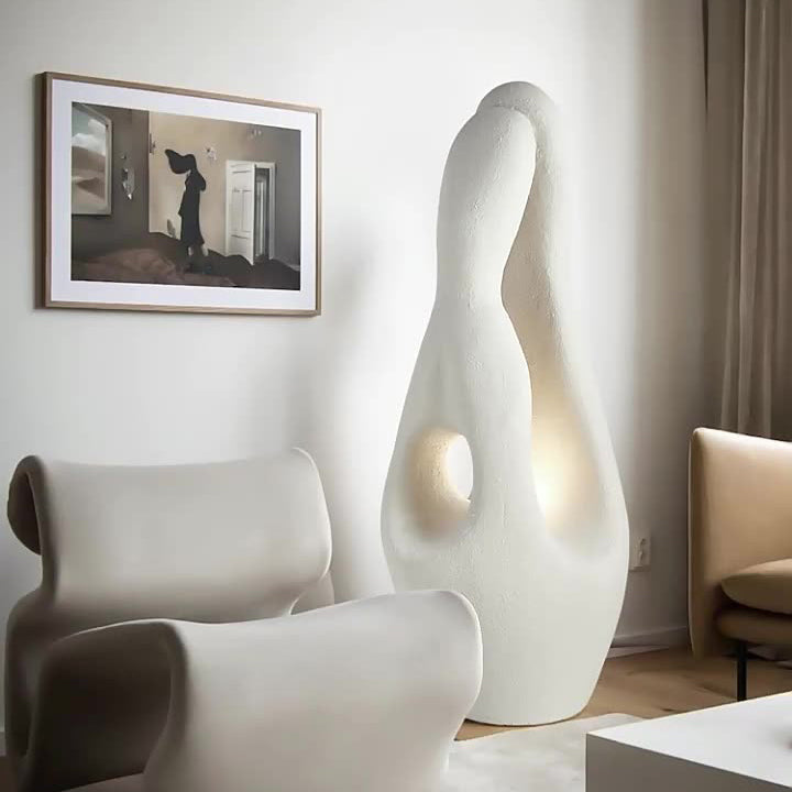 Contemporary Creative Polystyrene Irregular Statue 1-Light Standing Fl ...