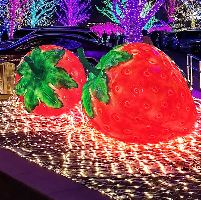 Modern Art Deco Resin Fiberglass Strawberry Fruit LED Outdoor Light La ...