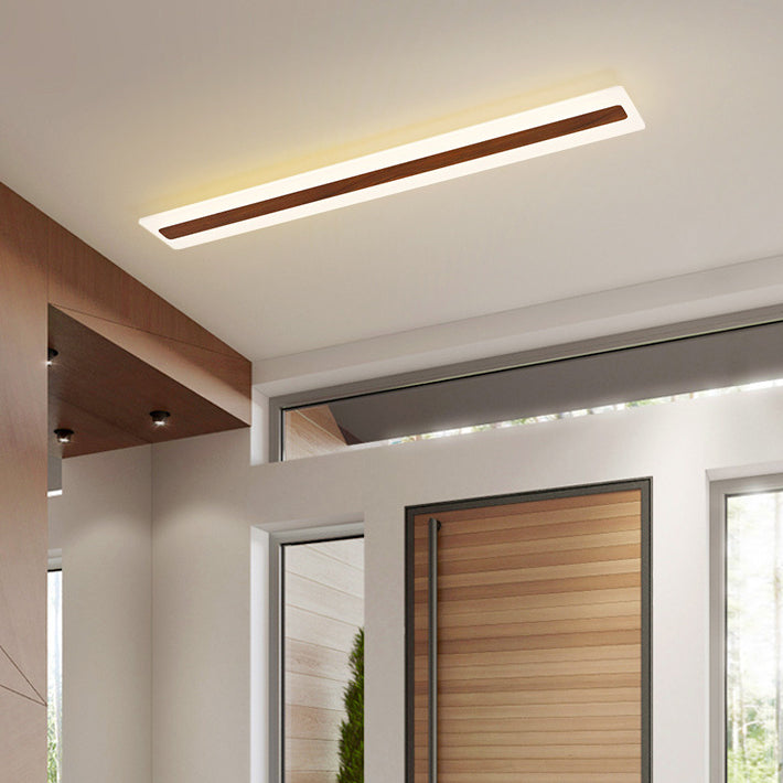Modern Minimalist Rectangular Strip Iron Acrylic LED Flush Mount Ceili ...