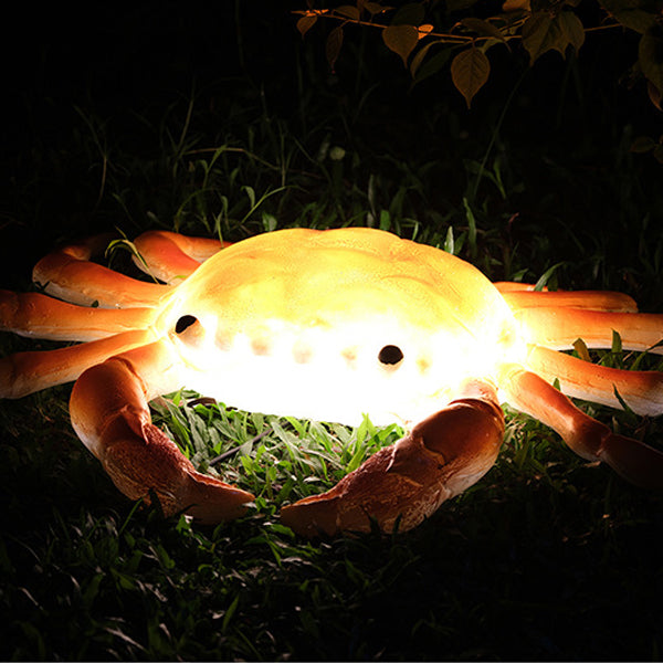 Modern Art Deco Solar Waterproof Resin Simulation Crab LED Outdoor Lig ...