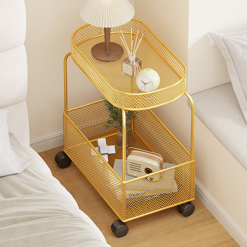 Modern Minimalist Rectangular Iron Side Table 2-Tier For Living Room ...