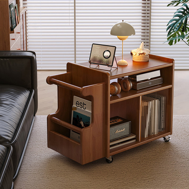 Contemporary Creative Rectangular Handcart-Shaped Glass Solid Wood Sid ...