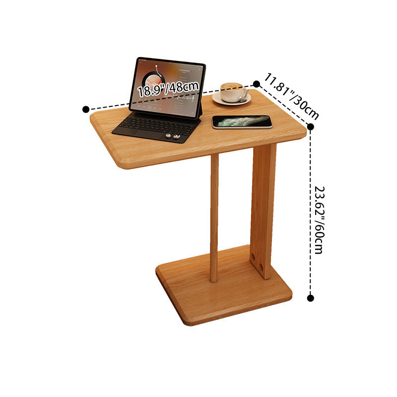 Modern Minimalist Rectangular Solid Wood Side Table 1-Tier For Living ...