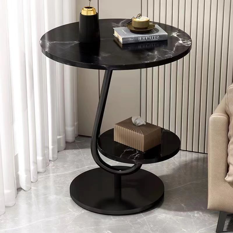 Modern Minimalist Iron & Medium Density Fiberboard Round Coffee Table ...