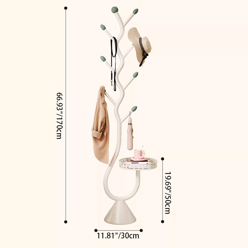 Contemporary Creative Round Tree-Shaped Carbon Steel Marble Hall Tree ...