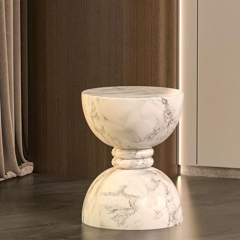Modern Minimalist Hourglass-Shaped Magnesium Oxide Side Table Artistic ...