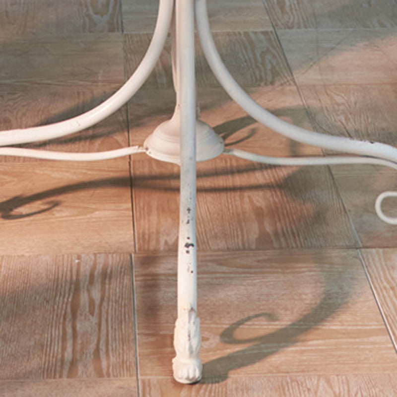 Traditional Vintage Round Iron Dining Table 4-Leg For Dining Room ...