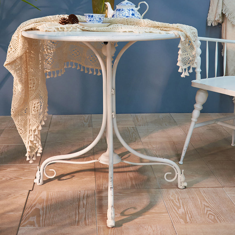 Traditional Vintage Round Iron Dining Table 4-Leg For Dining Room ...