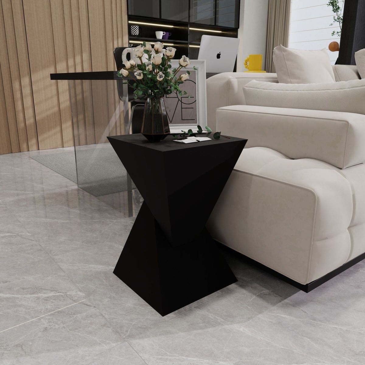 Modern Minimalist Triangular Carbon Steel Side Table For Living Room ...
