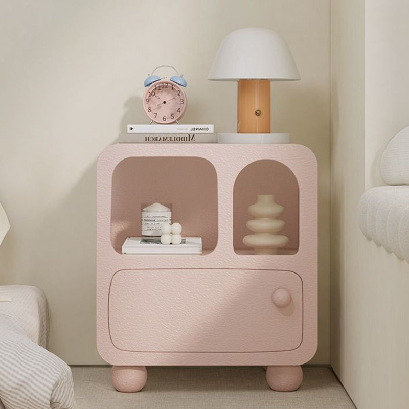 Modern Minimalist Rectangular Composite Board Nightstand 2-Cabinet 1-D ...