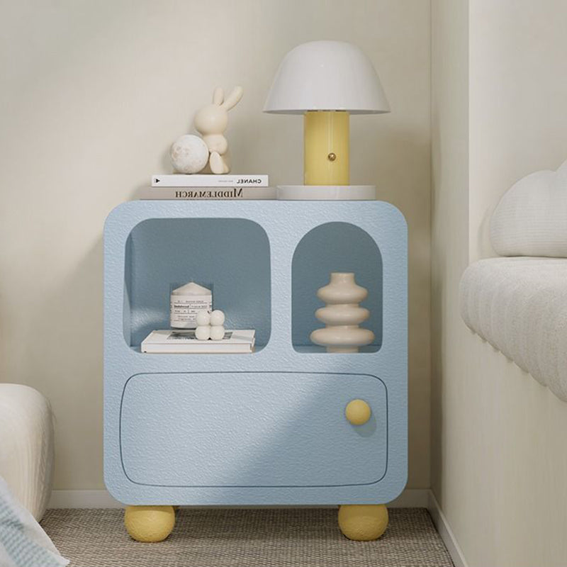 Modern Minimalist Rectangular Composite Board Nightstand 2-Cabinet 1-D ...