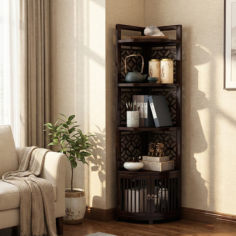 Traditional Chinese Rectangular Bamboo Storage Corner Shelf Unit 5/6-T – BulbSquare