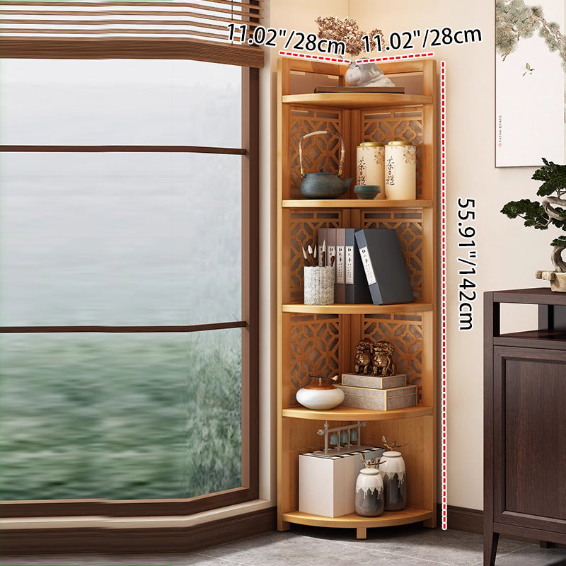 Traditional Chinese Rectangular Bamboo Storage Corner Shelf Unit 5/6-T – BulbSquare