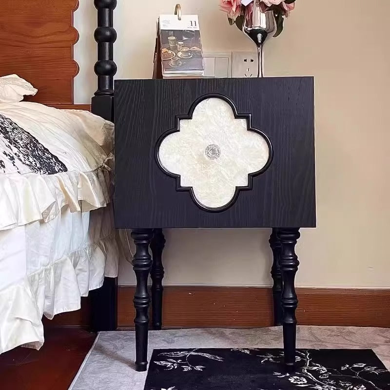 Traditional Chinese Ash Wood Square Nightstand Solid Wood Multi-Layer ...