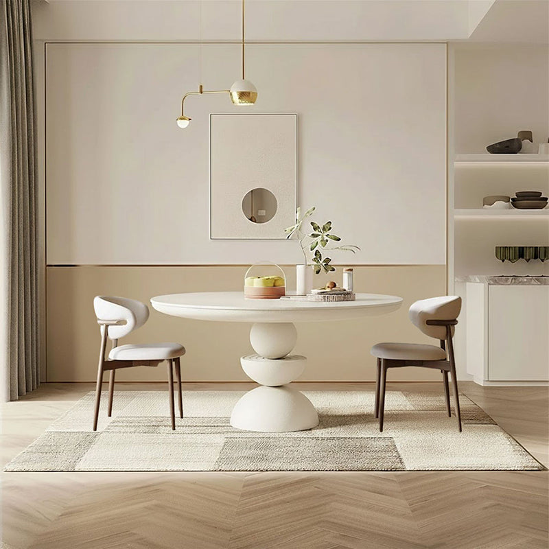 Modern Minimalist Fiberglass Round Dining Table For 4/8 Seats – BulbSquare