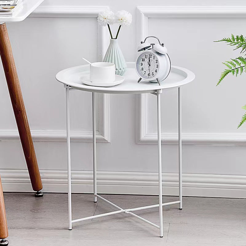 Modern Minimalist Carbon Steel Round Side Table 1 Tier For Living Room ...