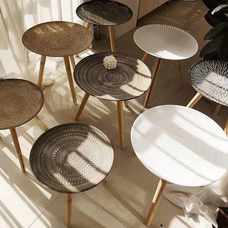 Contemporary Nordic MDF Pine Wood Round Sun Flower Shell Pattern Cemen ...