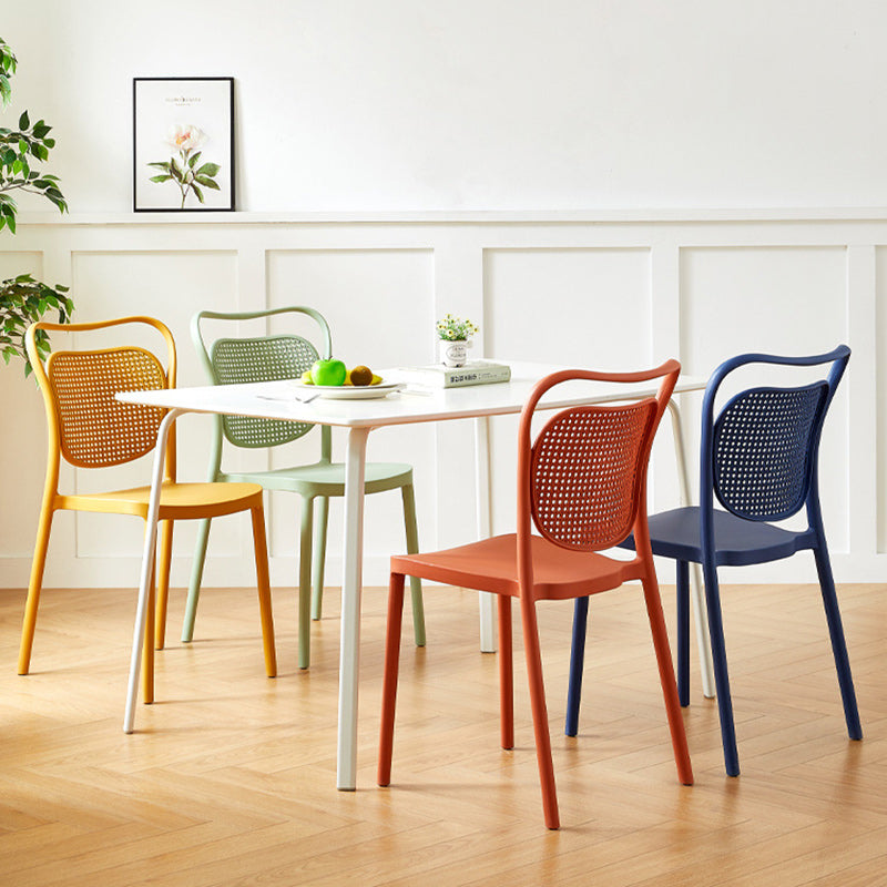 Contemporary Nordic PP Macarons Dining Chair Backrest Armless For Dini ...